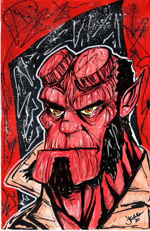 hellboy face drawing